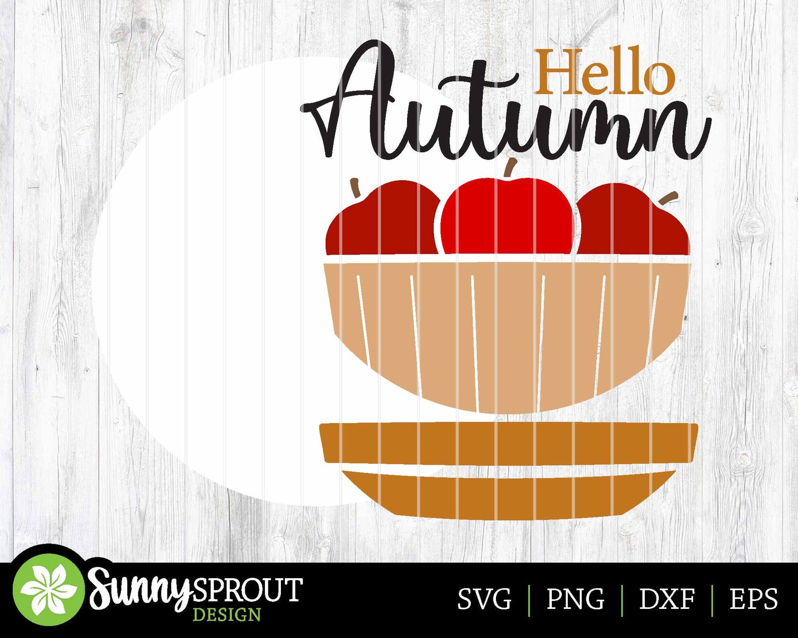 Hello Autumn Apple Bushel Digital Download Round Door Hanger - Etsy