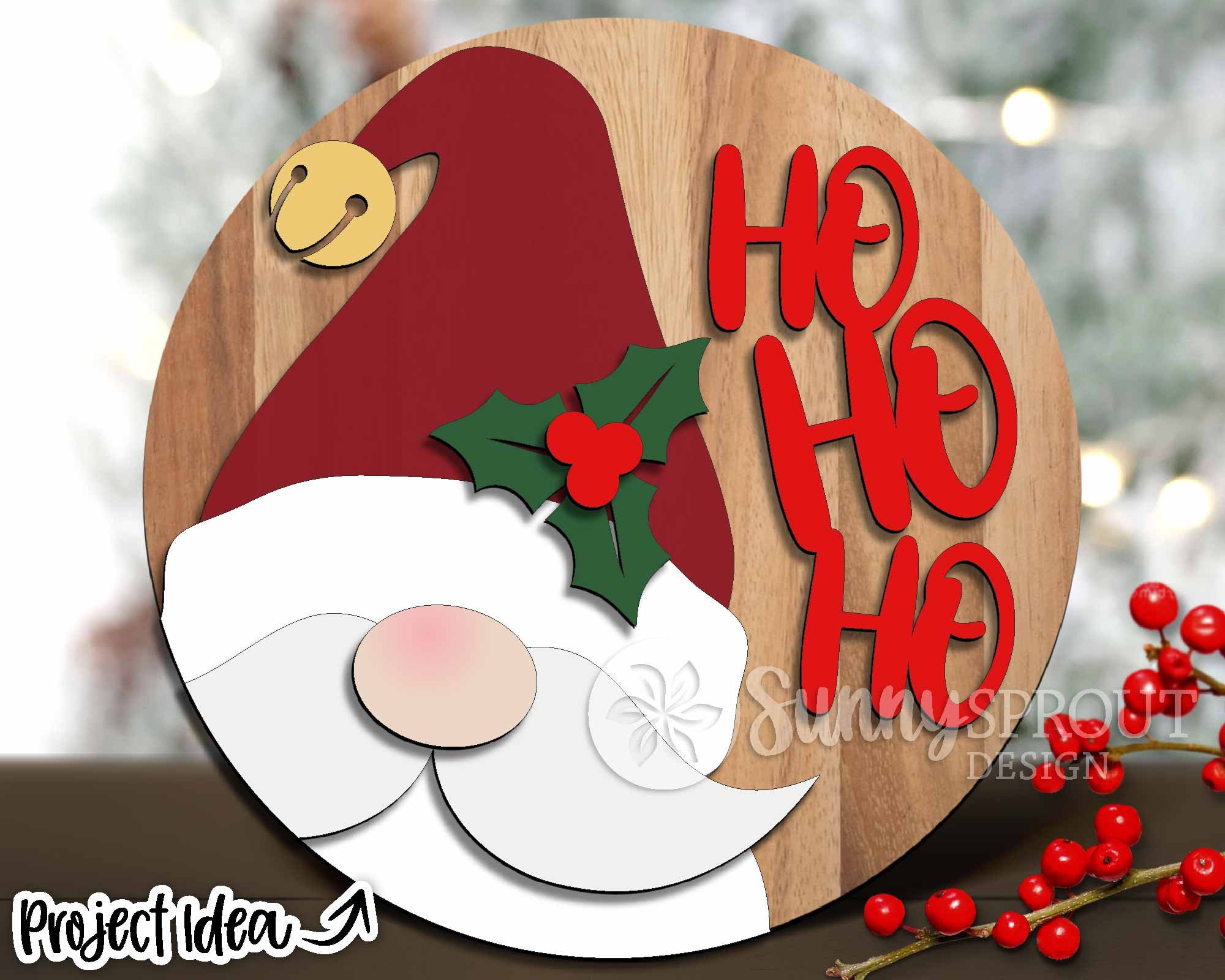 Ho Ho Ho Santa Face DIGITAL Download Round Door Hanger Svg - Etsy