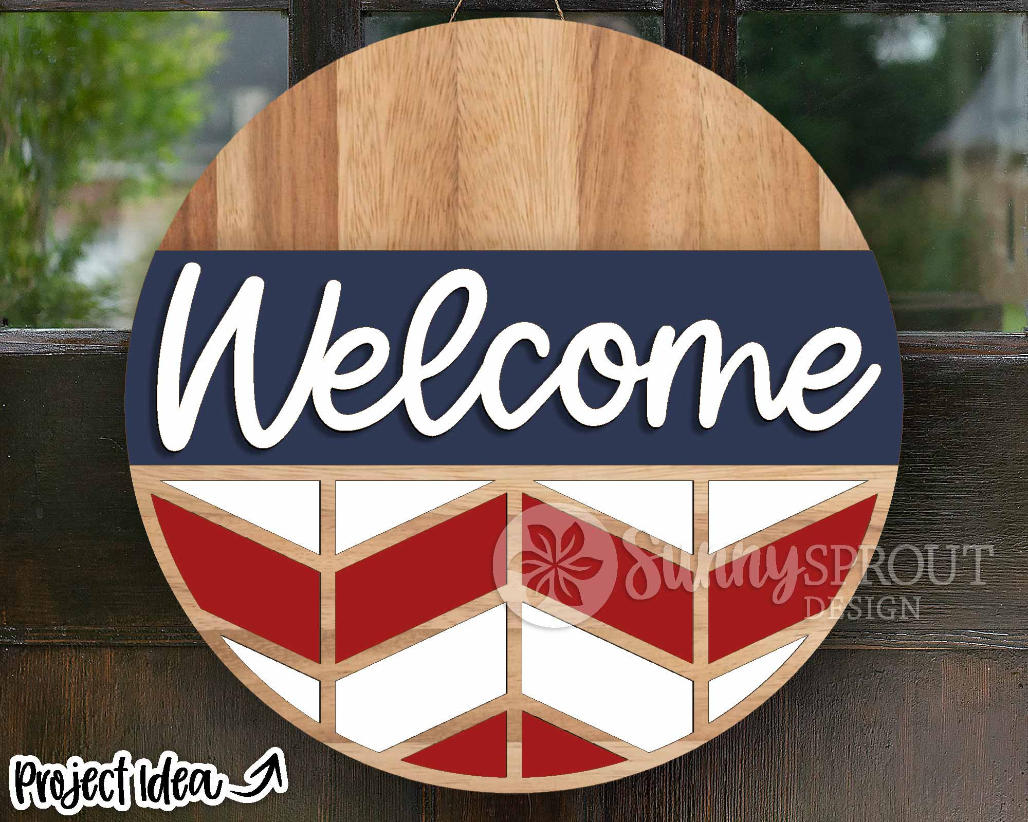 Chevron Geometric Welcome Sign, Digital Download, SVG Laser Cut File ...