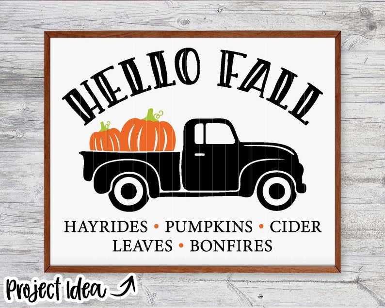 Hello Fall Pumpkin Truck Digital Download Print File | Etsy