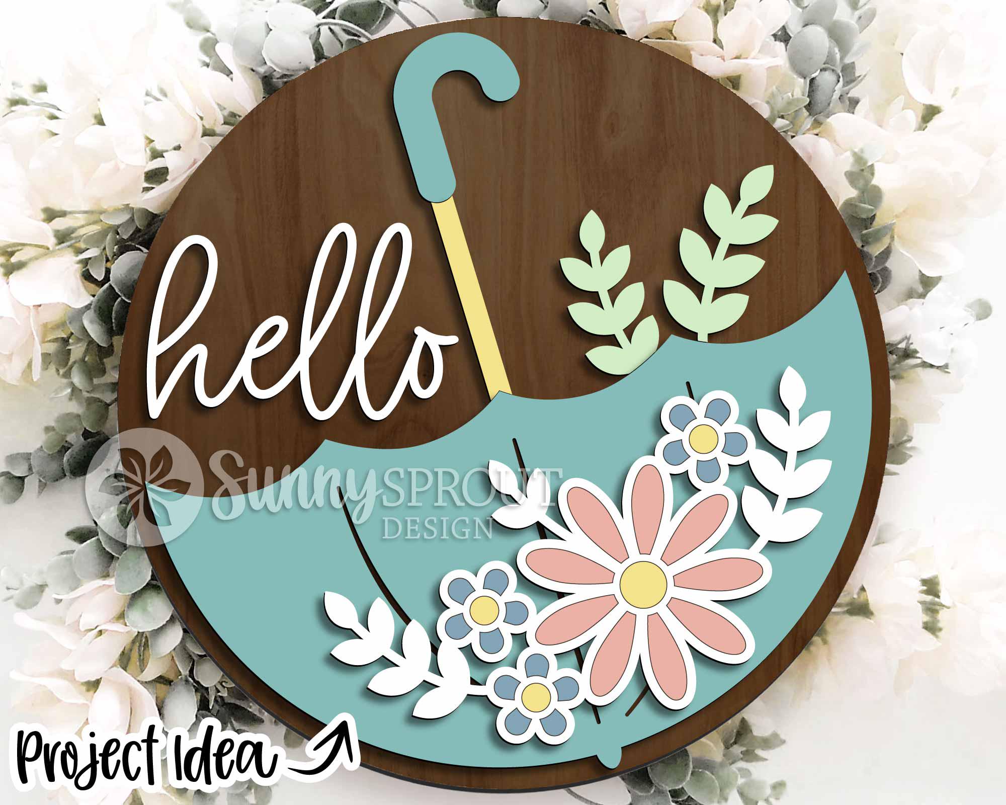 Spring Sign Bundle 4, Round Door Hanger Svg, Glowforge Laser File ...