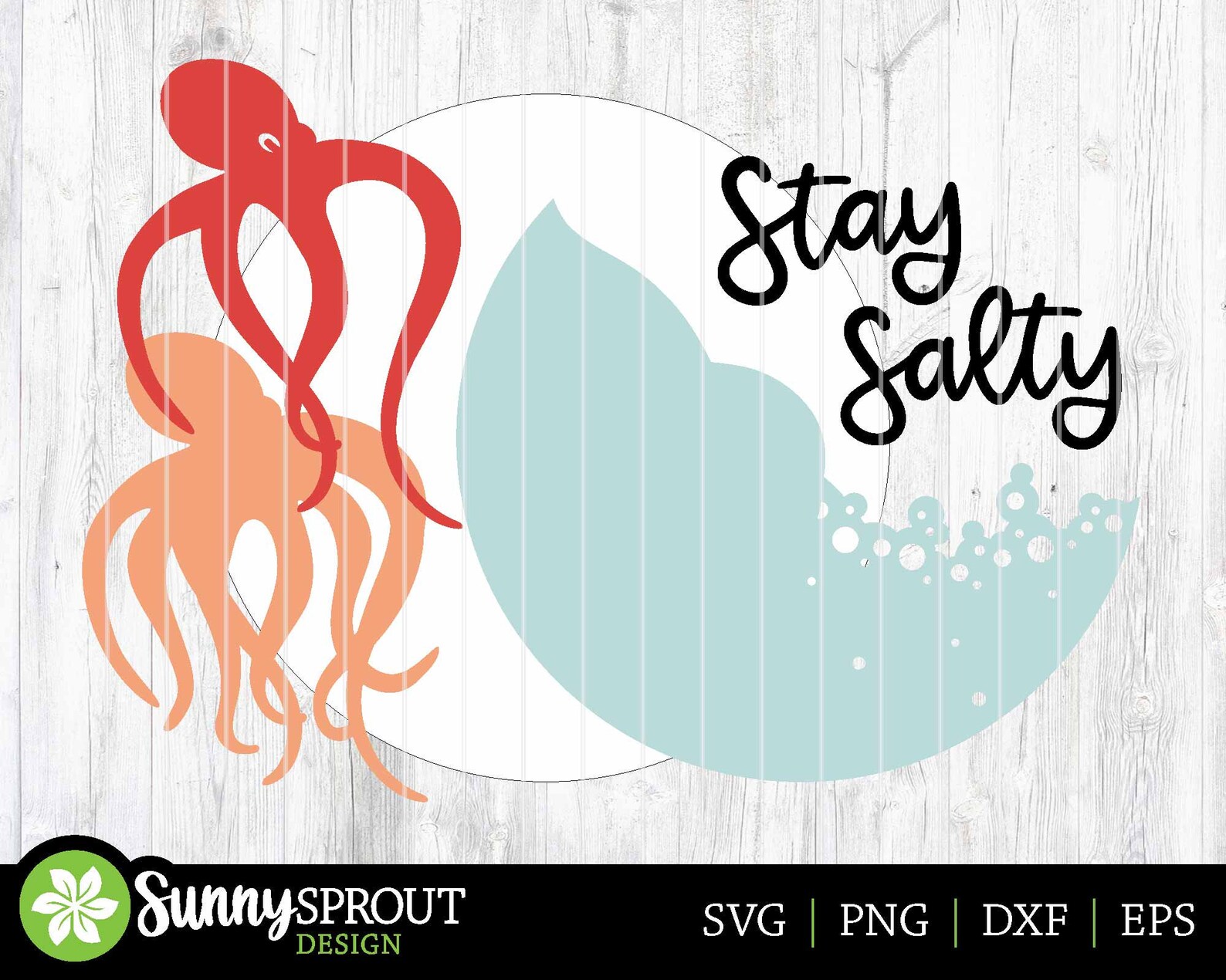 Stay Salty Octopus Sign, Digital Download, SVG Laser Cut File, Cricut ...