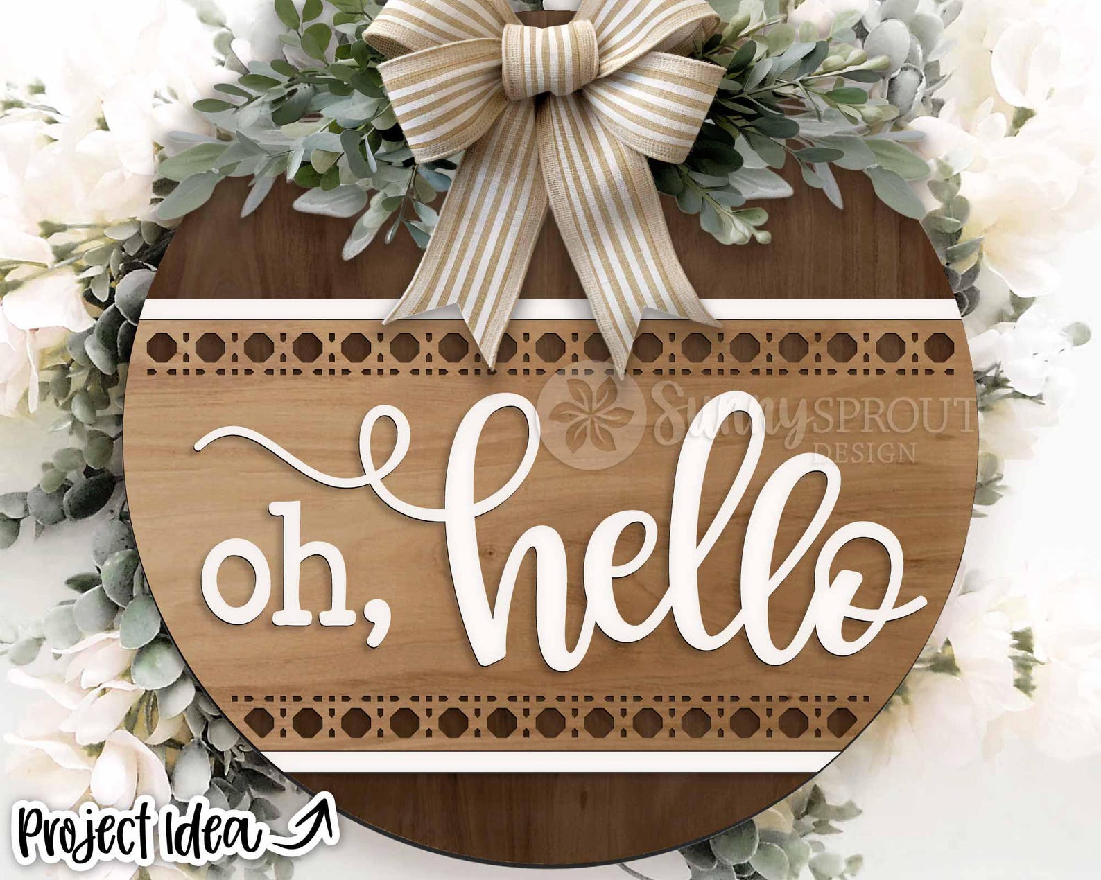 Oh Hello Rattan Pattern Sign, Digital Download, SVG Laser Cut File ...