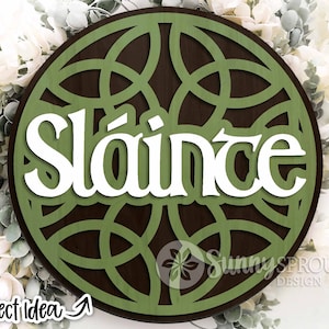 Sláinte Celtic Knot Sign, Digital Download, Round Door Hanger Svg ...