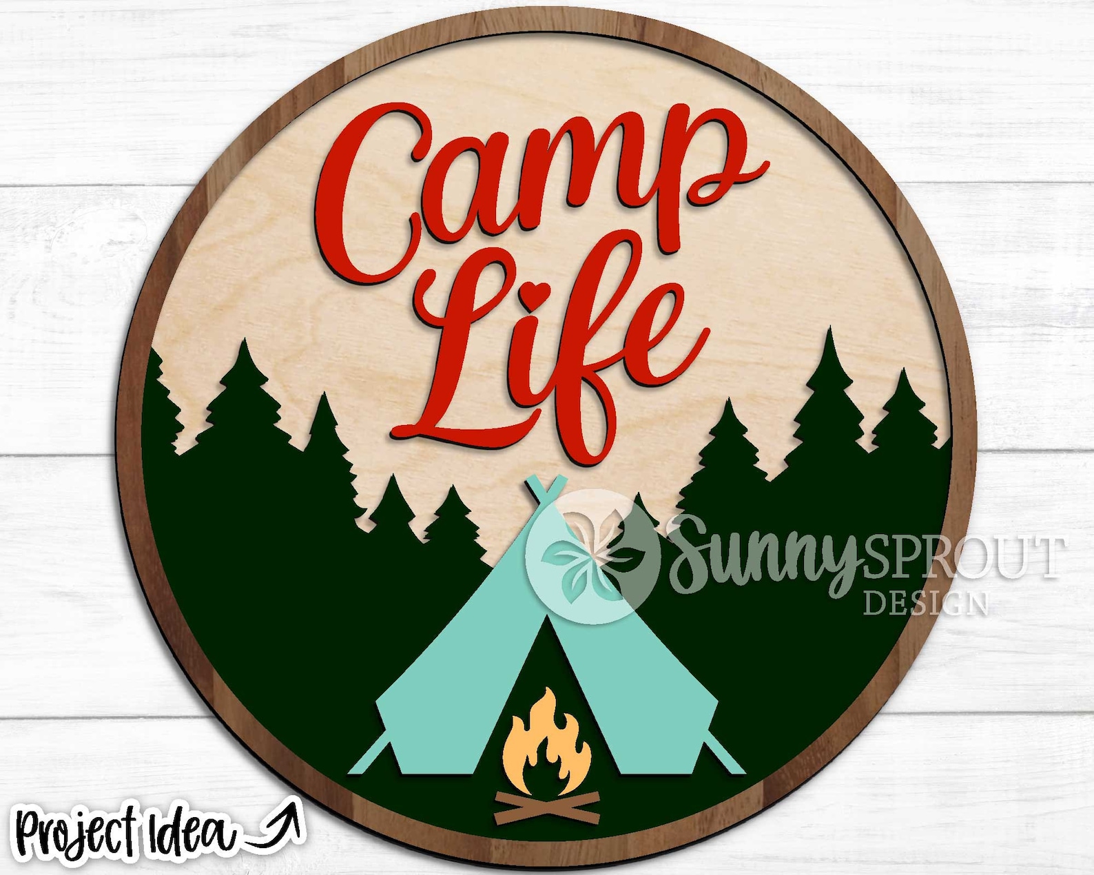 Camp Life Tent & Trees Sign, Digital Download, SVG Laser Cut File ...