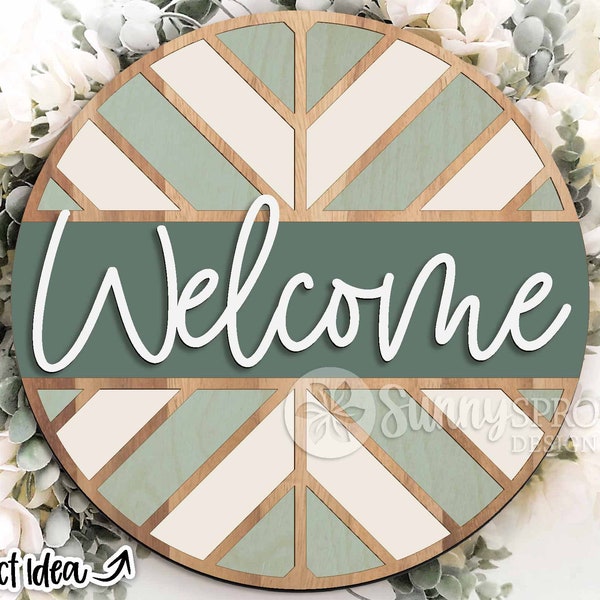 Round Wood Welcome Sign - Etsy