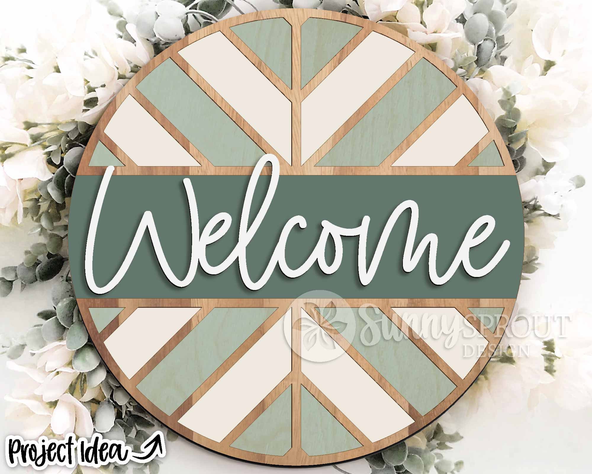 Chevron Geometric Welcome Sign Digital Download Round Door - Etsy
