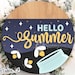Hello Summer Fireflies and Jar Sign, Digital Download, Round Door ...