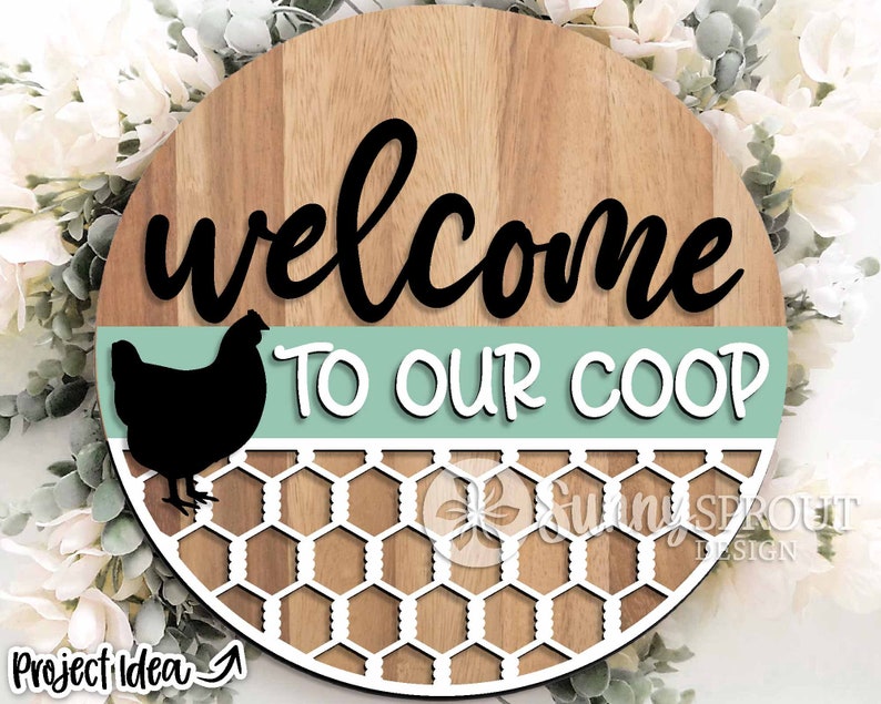 Welcome to Our Coop Chicken Digital Download Round Door - Etsy