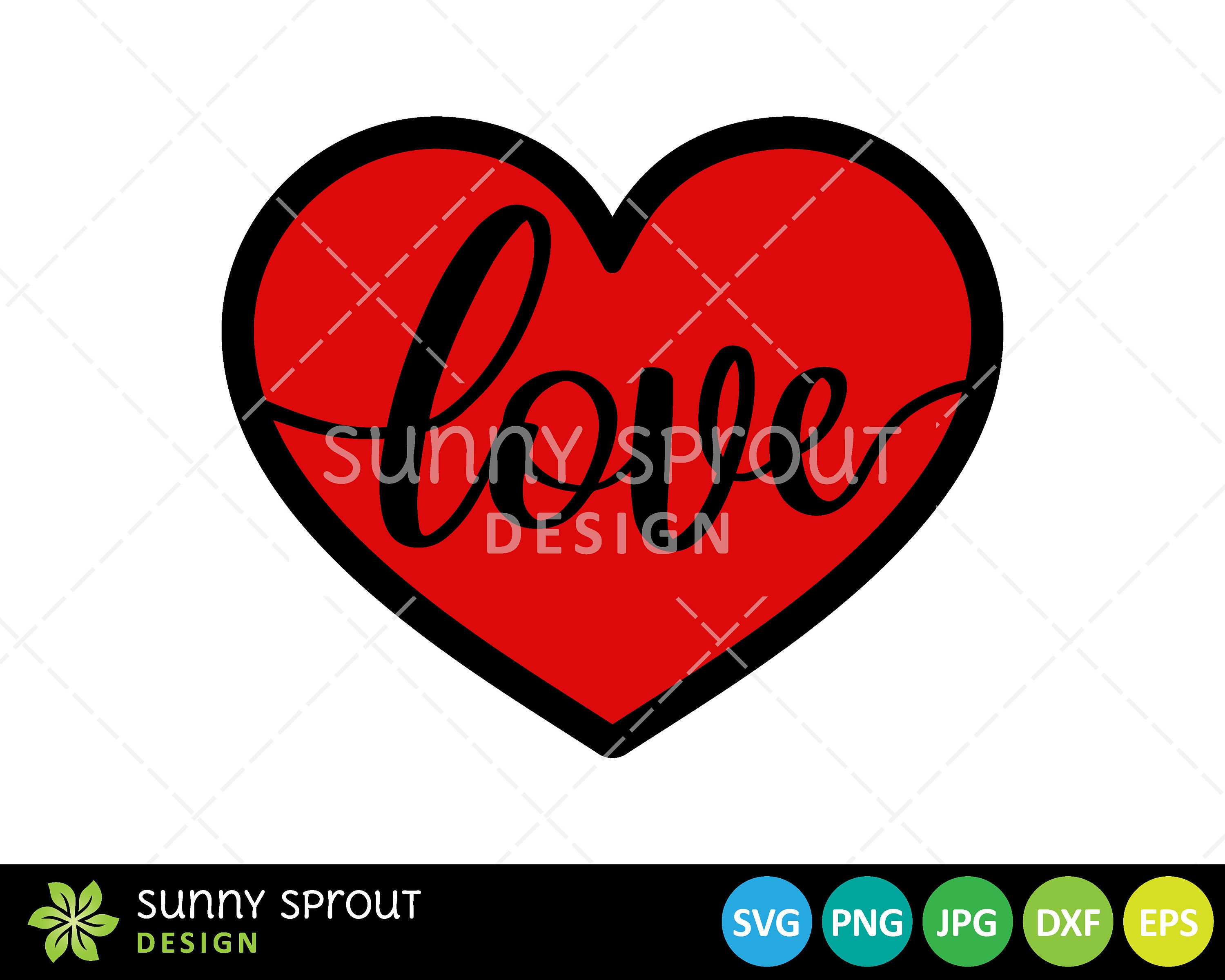 Love Heart Outline Digital Download Print File Cricut | Etsy