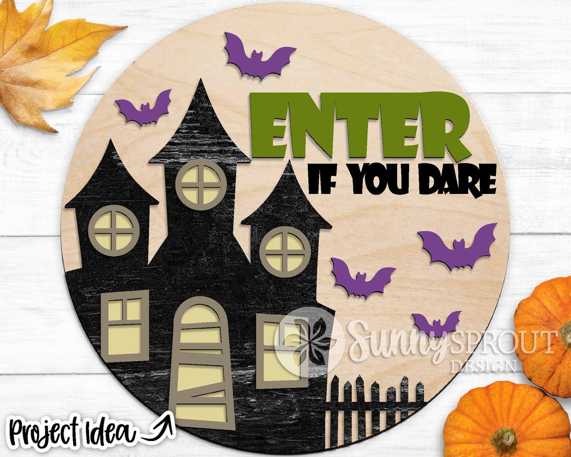 Enter If You Dare Haunted House Digital Download Round Door - Etsy