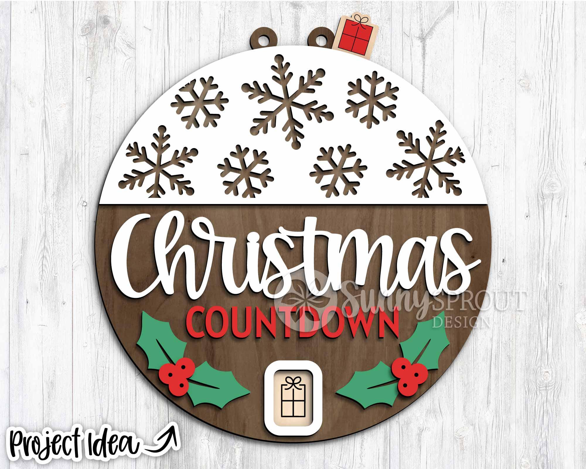 Christmas Snowflake Countdown Sign, Digital Download, SVG Laser Cut ...
