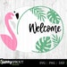 Welcome Flamingo Leaf Sign Digital Download Round Door - Etsy