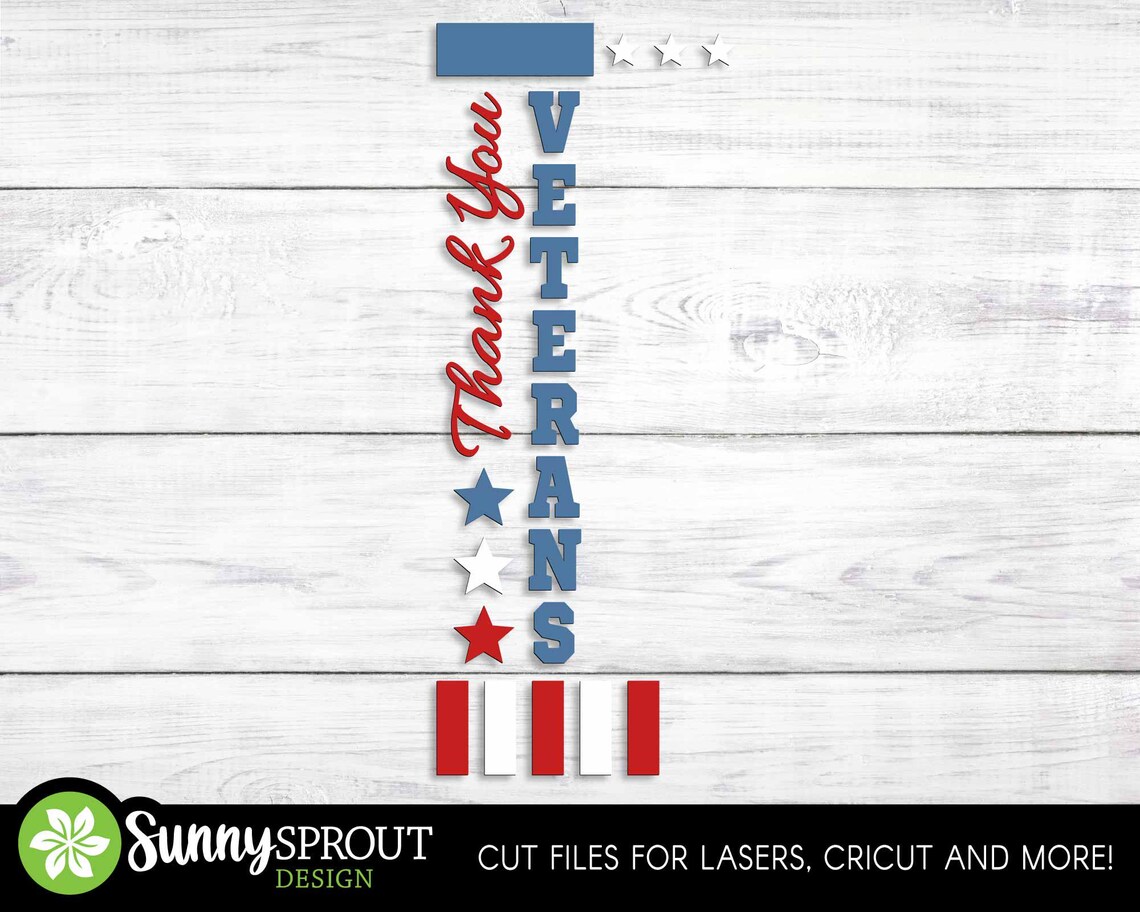 Thank You Veterans Porch Sign, Digital Download, SVG Laser Cut File ...