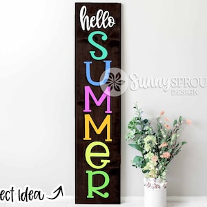 Hello Summer Vertical Sign, DIGITAL Download, Porch Leaner Sign Svg ...