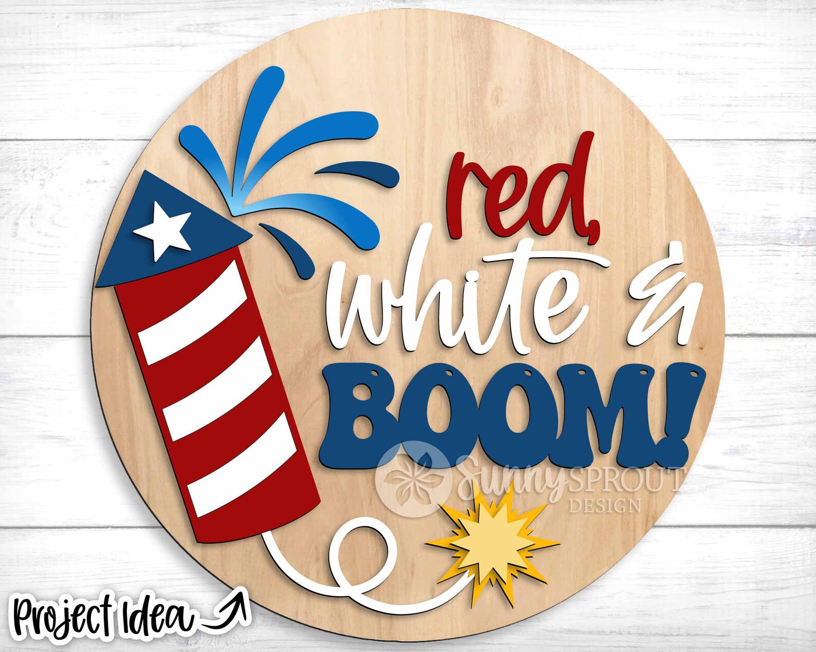 Red, White & Boom Firecracker Sign | Digital Download | SVG Laser Cut ...