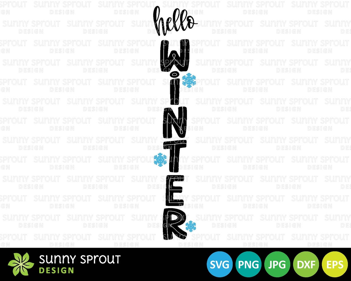 Hello Winter Snowflake Porch Sign Digital Download Print | Etsy