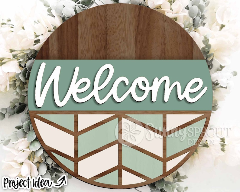 Chevron Geometric Welcome Sign, Digital Download, SVG Laser Cut File ...