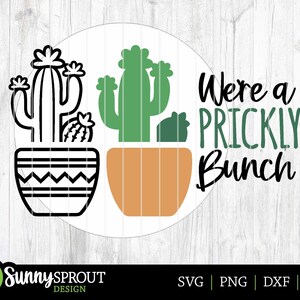 We're A Prickly Bunch Cactus Sign, Digital Download, Round Door Hanger ...