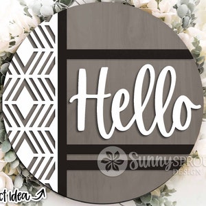 Hello Geometric Welcome Sign, Digital Download, SVG Laser Cut File ...