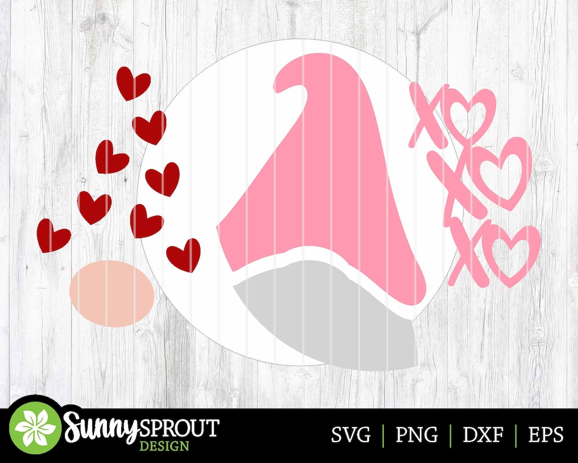 Heart Gnome XOXO Sign Digital Download Round Door Hanger - Etsy