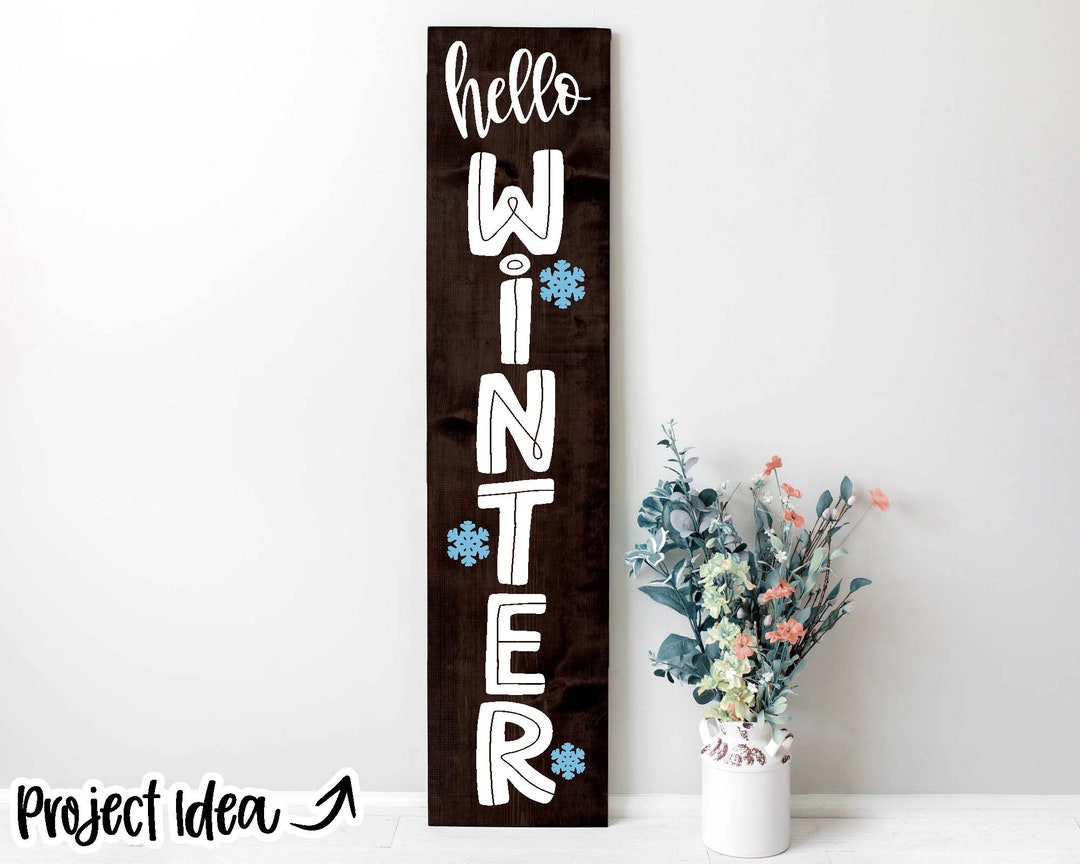 Hello Winter Snowflake Porch Sign Digital Download | Print File, Cricut ...