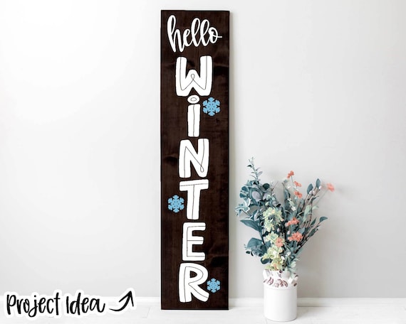 Hello Winter Snowflake Porch Sign Digital Download Print | Etsy