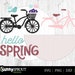 Hello Spring Bicycle Bird Flower Sign, Digital Download, SVG Laser Cut ...