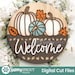 Welcome Fall Pumpkin Leaf Outline Sign, Digital Download, SVG Laser Cut ...