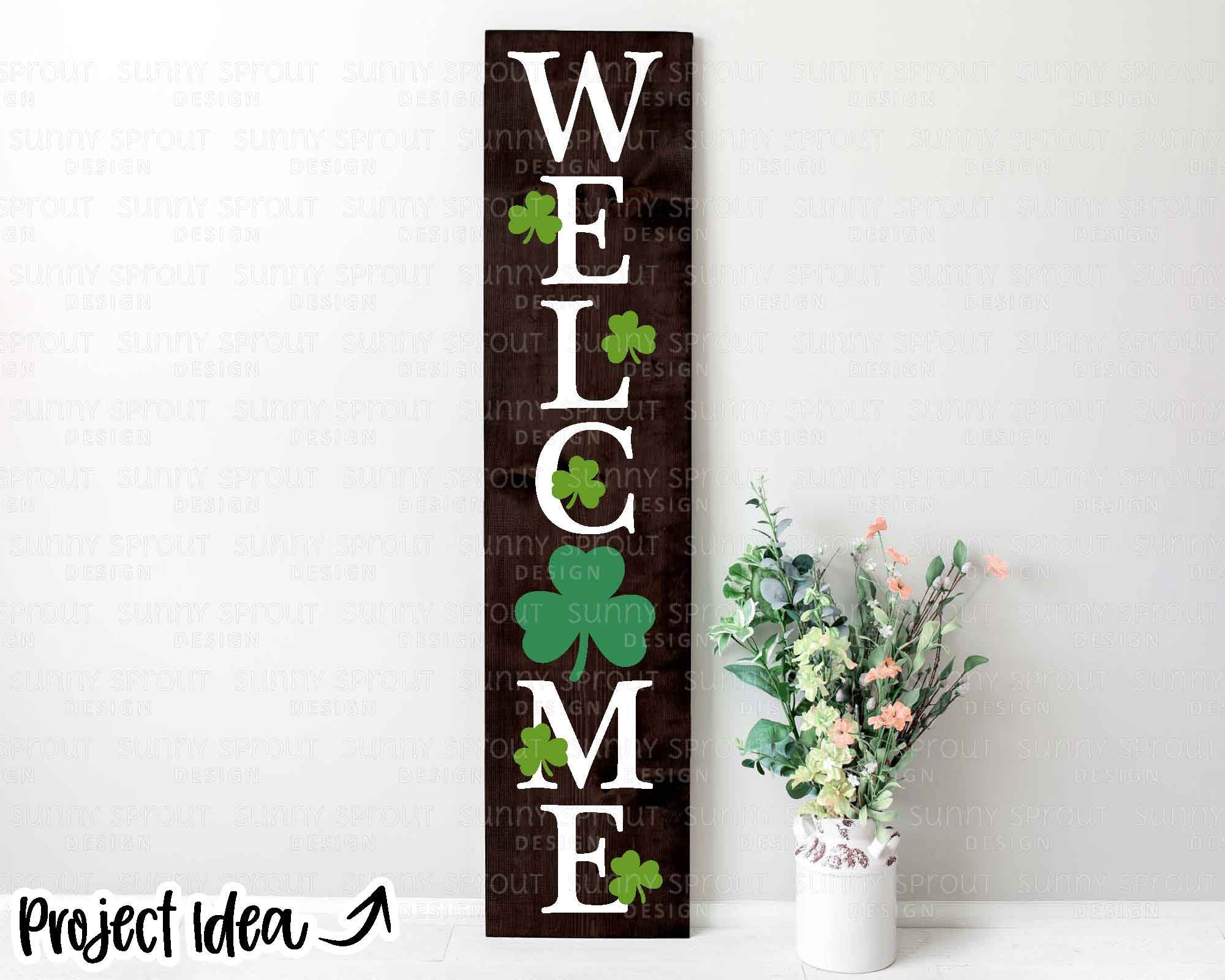Welcome Clover Svg Porch Sign Svg St Patricks Day Svg - Etsy