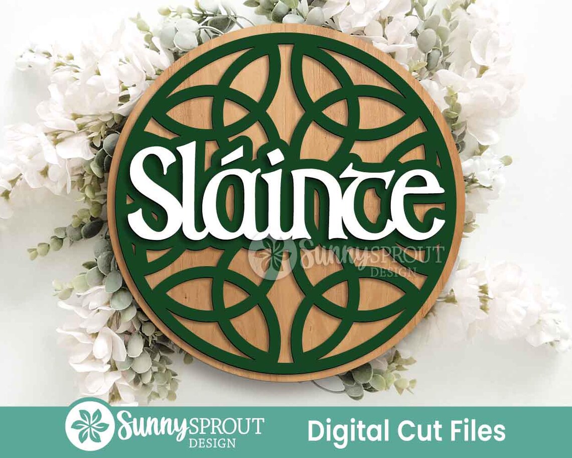 Celtic Sign Bundle, Round Door Hanger SVG, Glowforge Laser Cut File ...