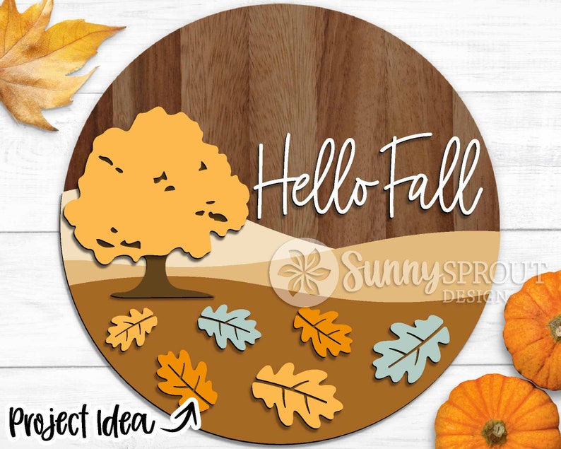 Autumn Laser Sign Bundle 2, Round Door Hanger Cut Files, Glowforge ...