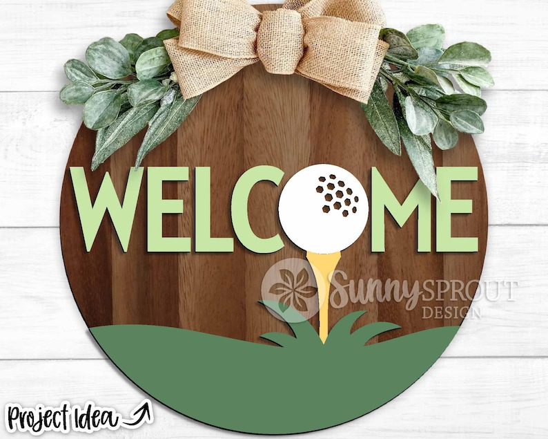 Welcome Golf Ball Sign Digital Download Round Door Hanger - Etsy