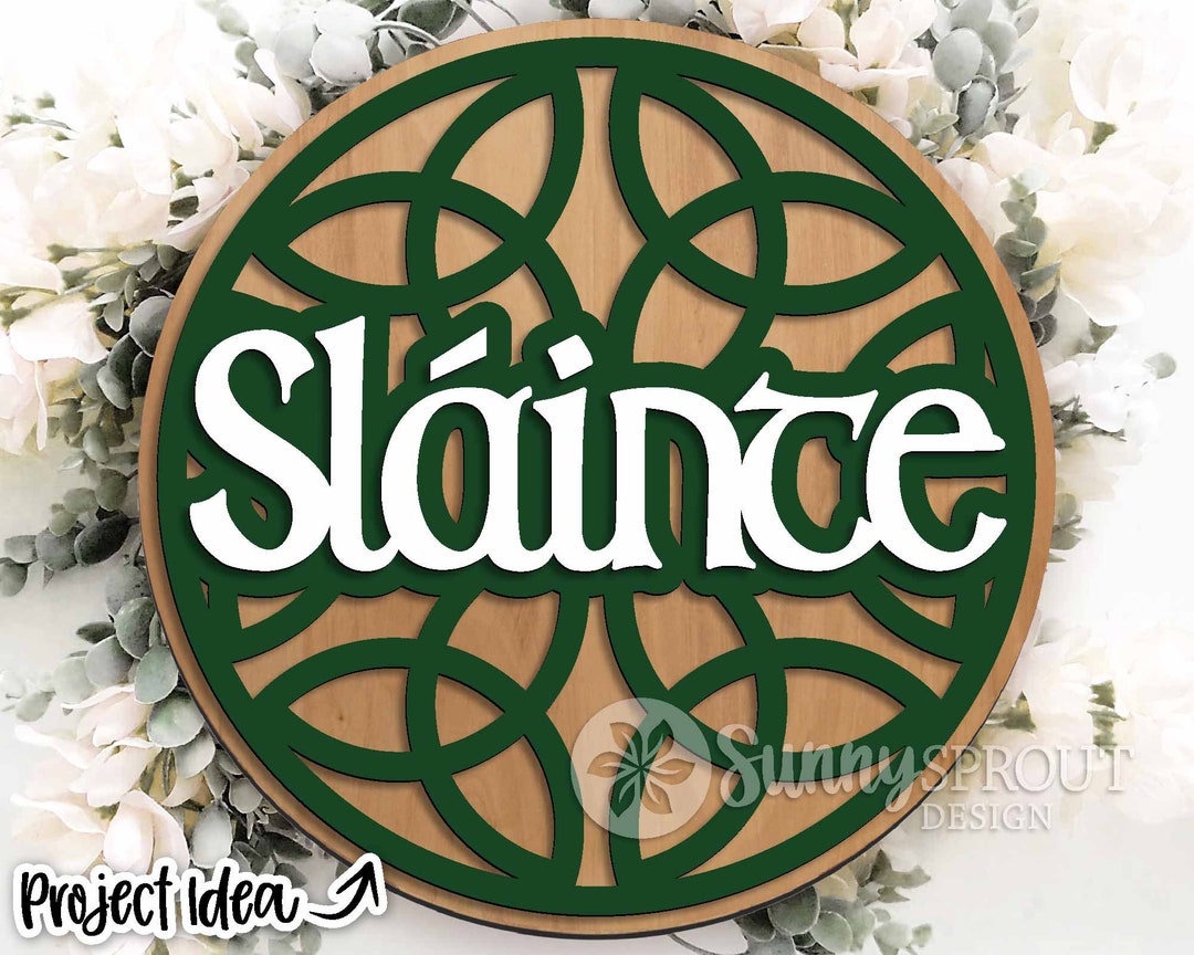 Sláinte Celtic Knot Sign, Digital Download, Round Door Hanger Svg ...
