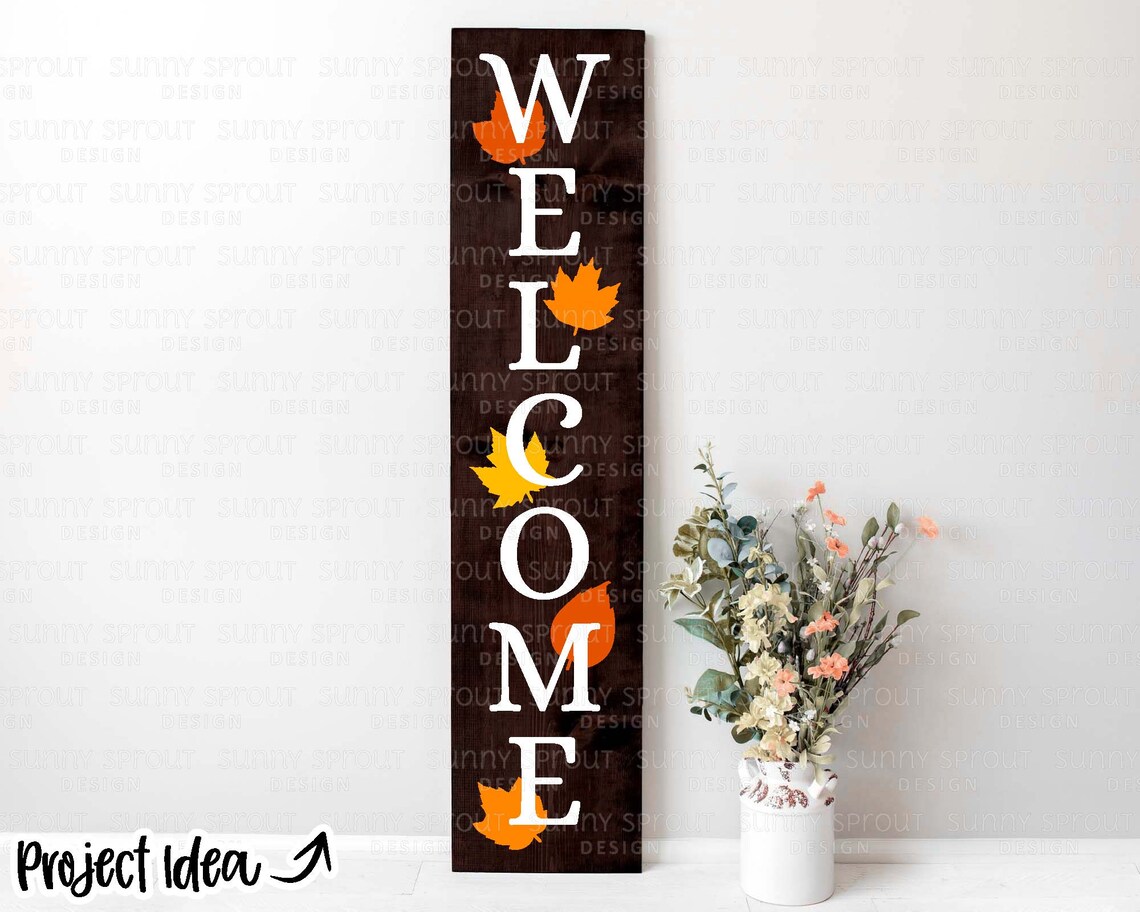 Welcome Leaves Porch Sign Digital Download Print File - Etsy