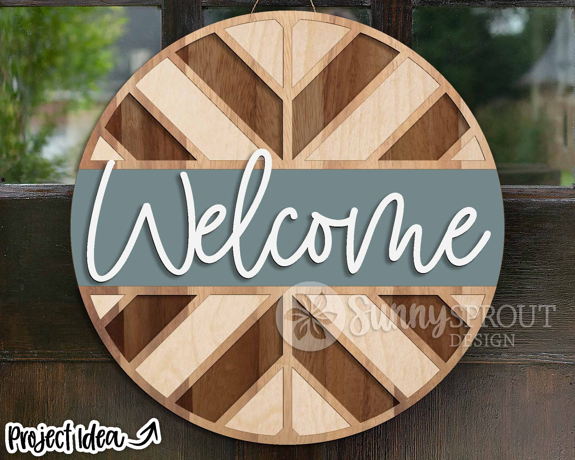 Chevron Geometric Welcome Sign Digital Download Round Door - Etsy