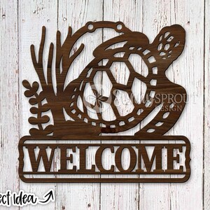 Welcome Sea Turtle Sign, Digital Download, SVG Laser Cut File, Cricut ...