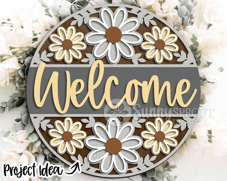 Spring Sign Bundle 3, Round Door Hanger Svg, Glowforge Laser File ...