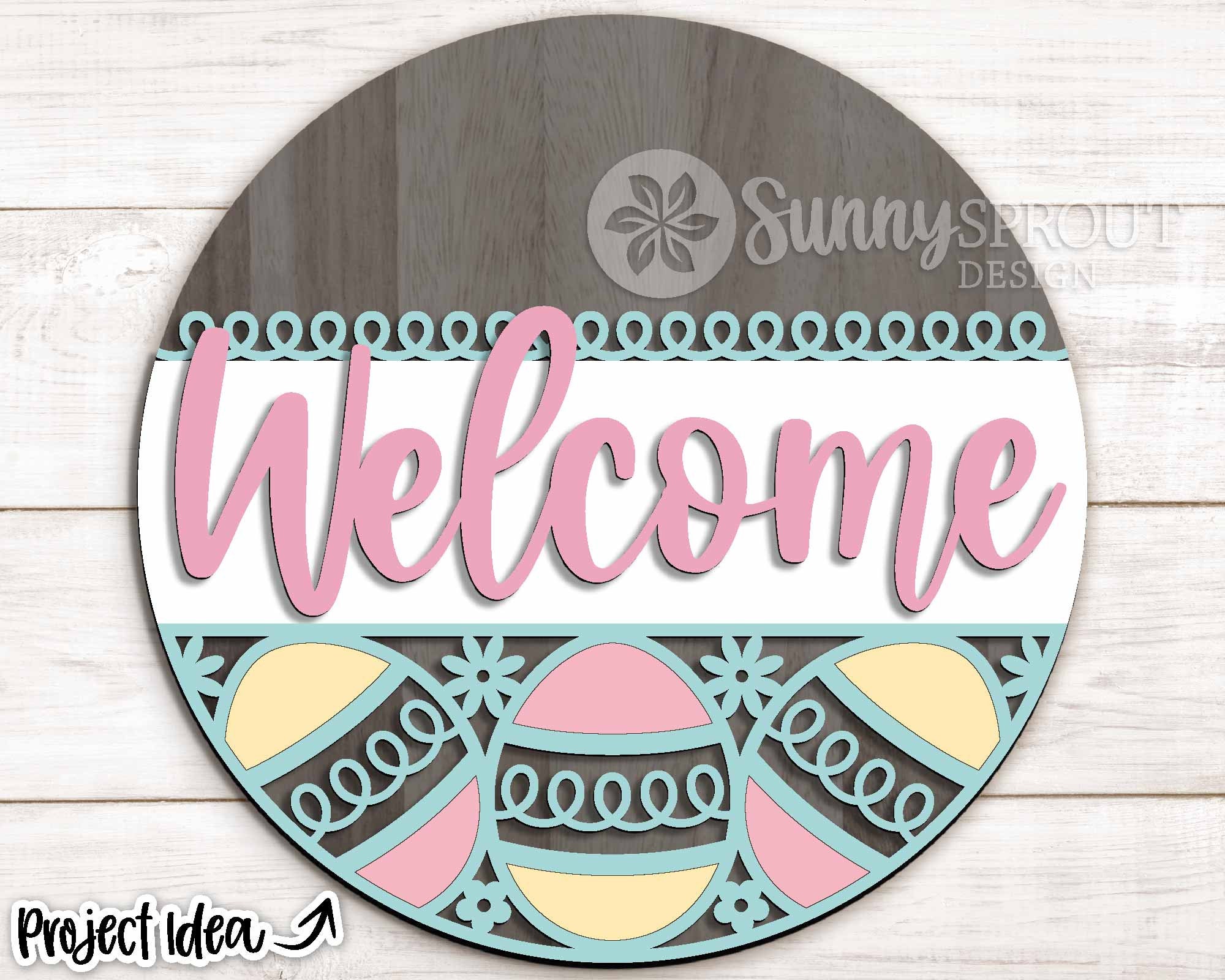 Welcome Easter Egg Pattern Sign, Digital Download, SVG Laser Cut File ...