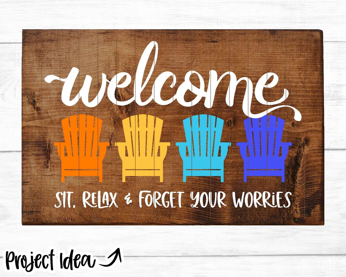 Welcome Adirondack Chair Svg Digital Download Print File | Etsy