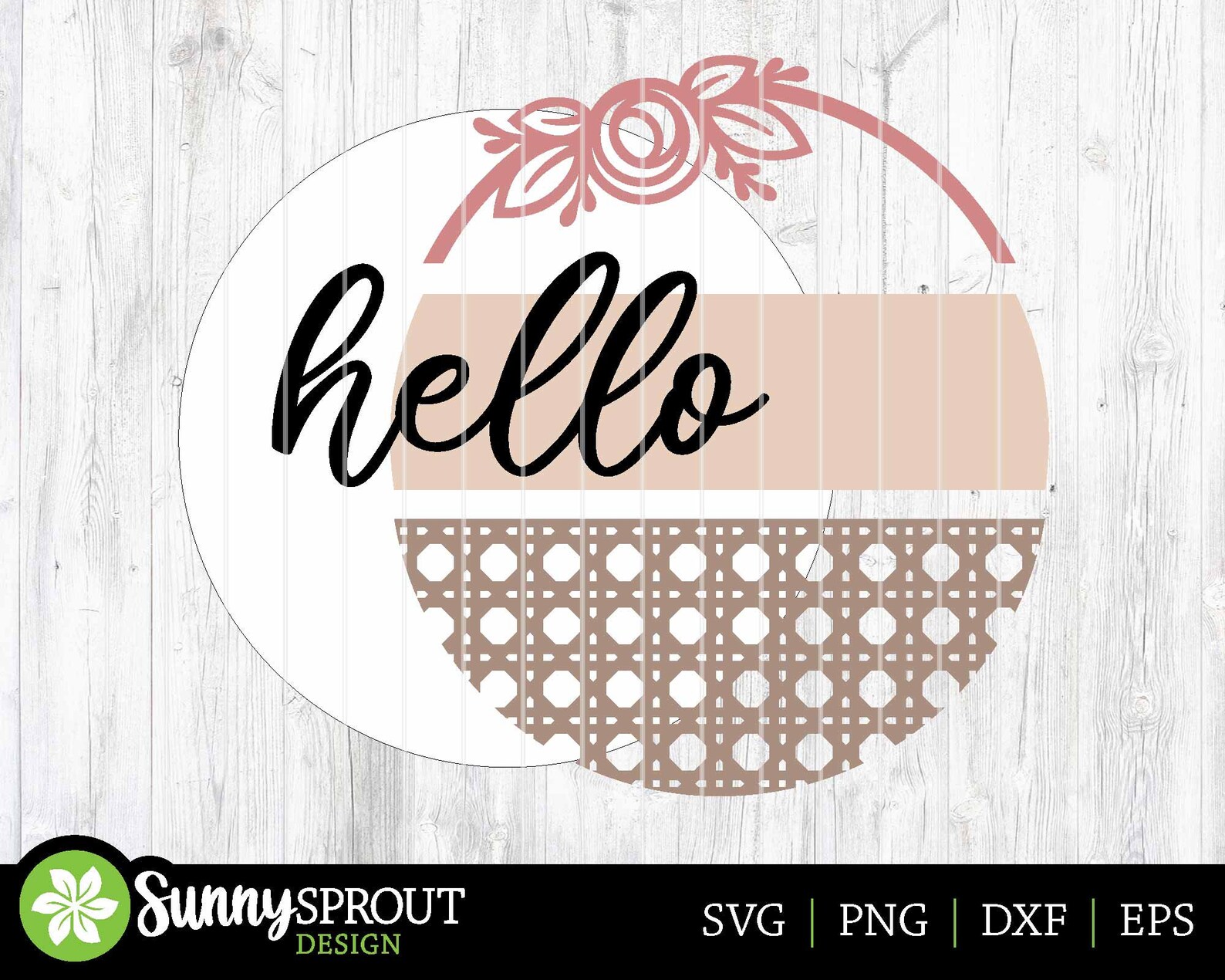 Hello Rattan Pattern Sign, Digital Download, SVG Laser Cut File, Cricut ...