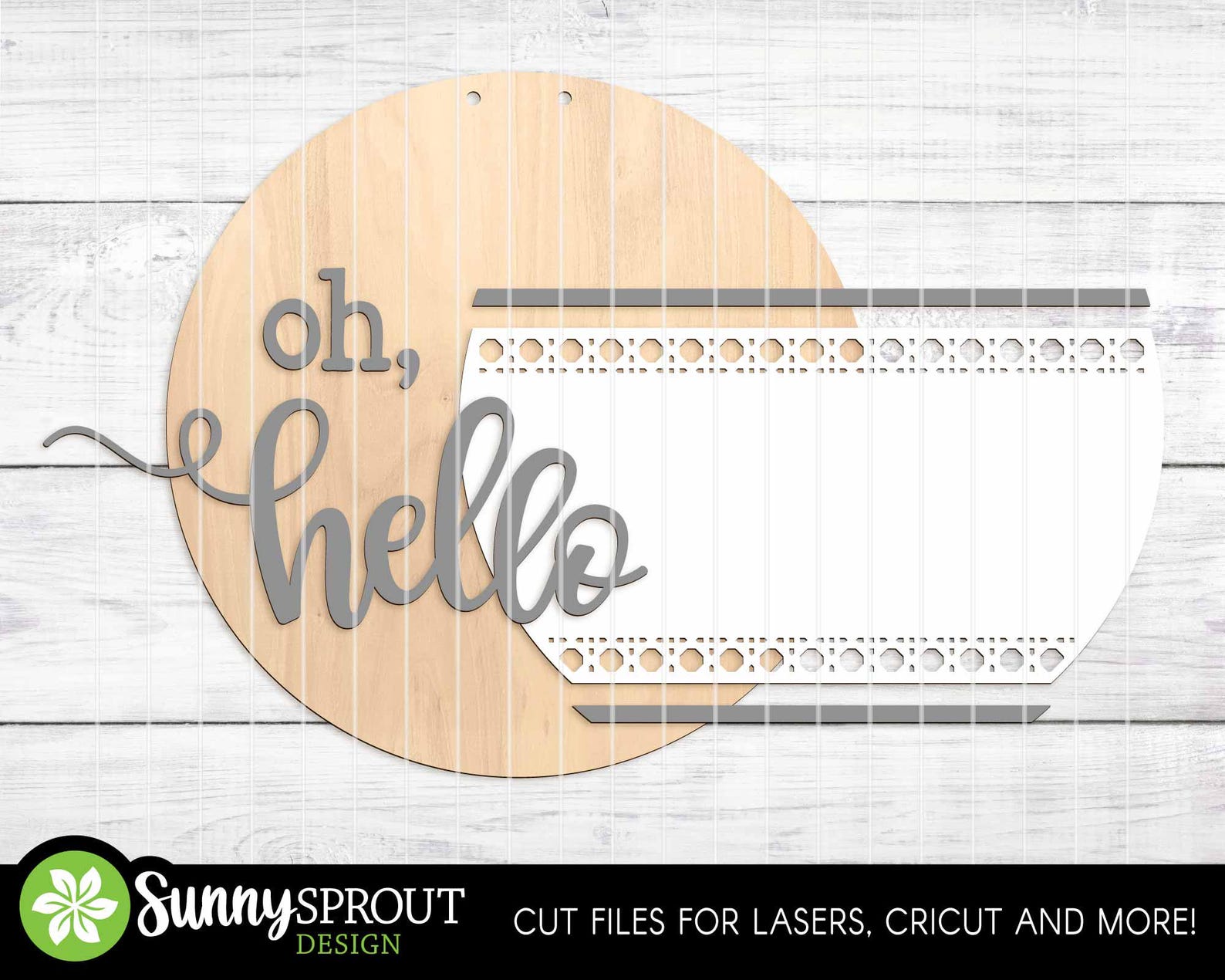 Oh Hello Rattan Pattern Sign, Digital Download, SVG Laser Cut File ...
