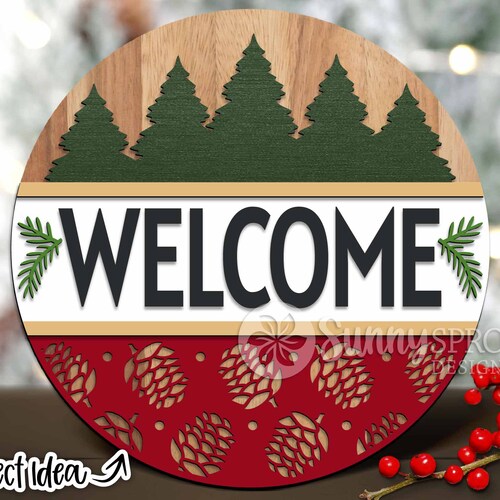 Barn Quilt Welcome Sign Digital Download Round Door Hanger - Etsy