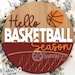 Hello Basketball Season Round Door Hanger SVG File for Laser Cutting or ...