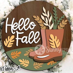 Fall Laser Sign Bundle 3, Digital Download, Round Door Hanger ...