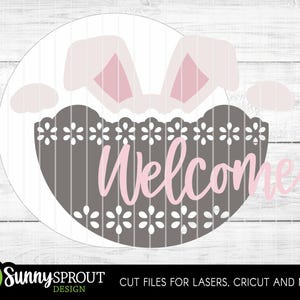 Welcome Bunny Ears Sign, Digital Download, SVG Laser Cut File, Cricut ...