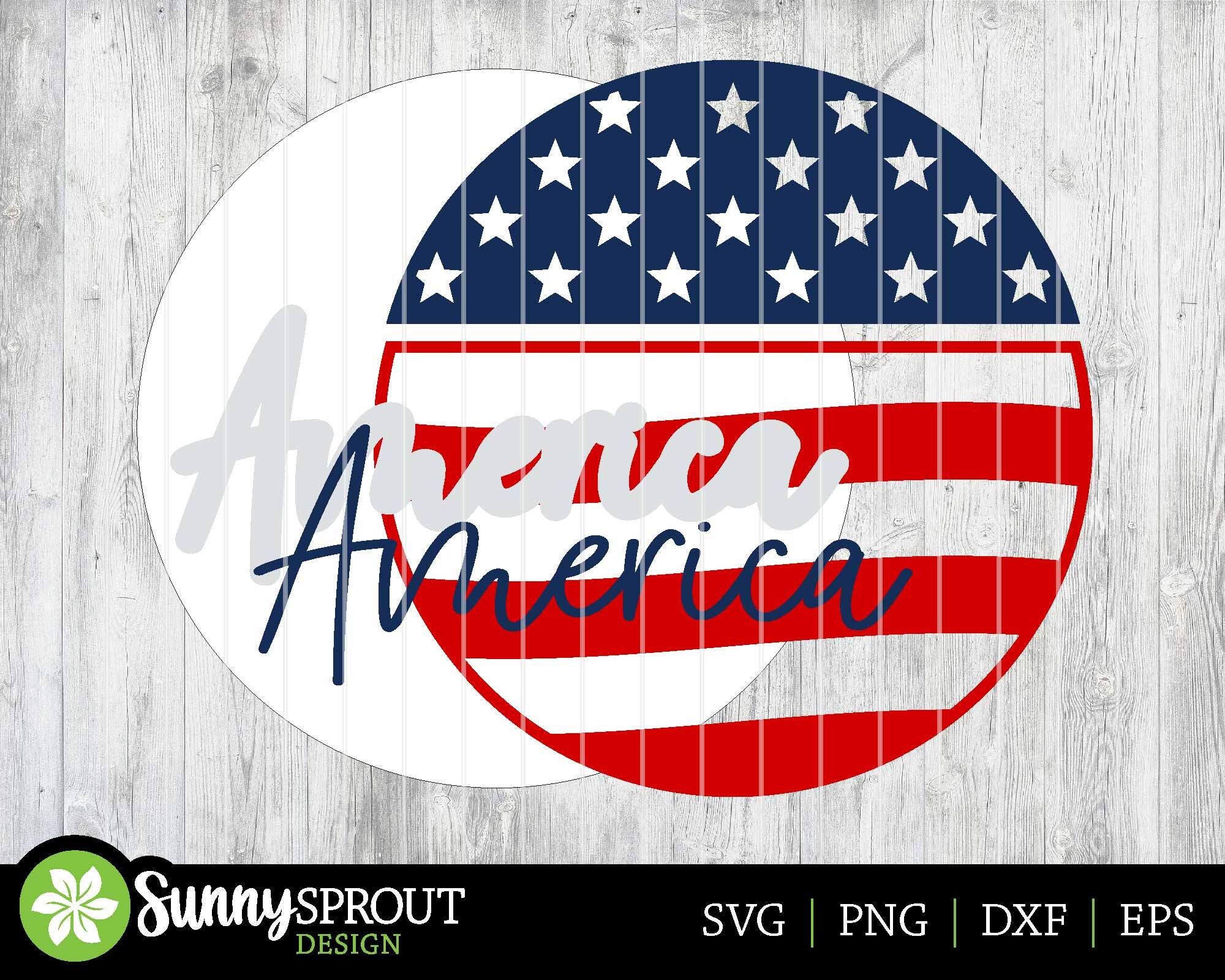 America Flag Round Sign Round Door Hanger Svg Glowforge - Etsy