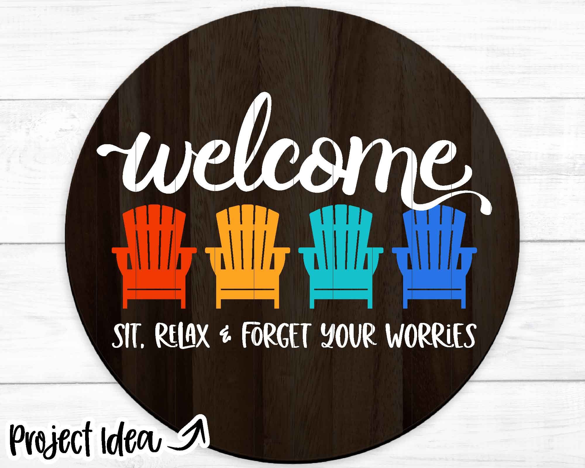 Welcome Adirondack Chair Svg Digital Download Print File | Etsy