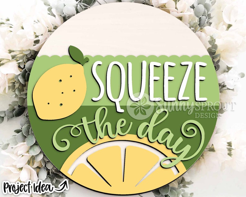 Squeeze the Day Lemon Sign Digital Download Round Door - Etsy