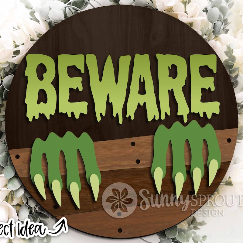 Beware Halloween Sign - Etsy